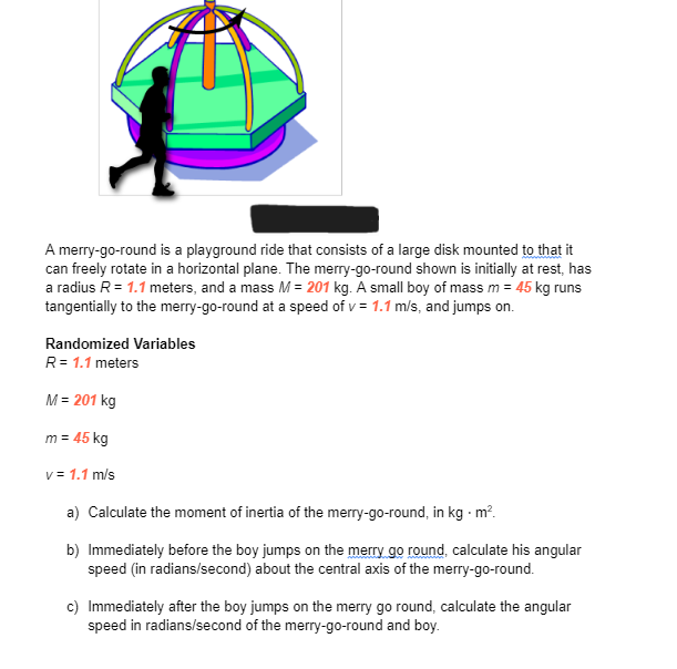 Solved A merry-go-round is a playground ride that consists | Chegg.com