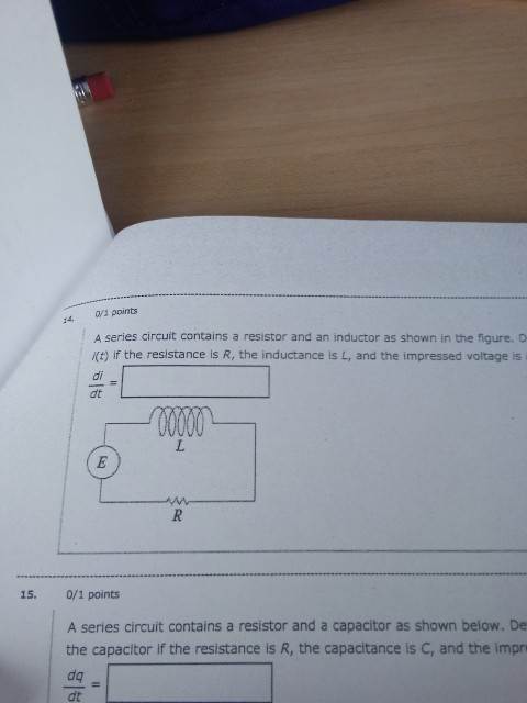 Solved 14. Vs points A series circuit contains a resistor | Chegg.com
