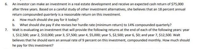 Solved An investor can make an investment in a real estate | Chegg.com