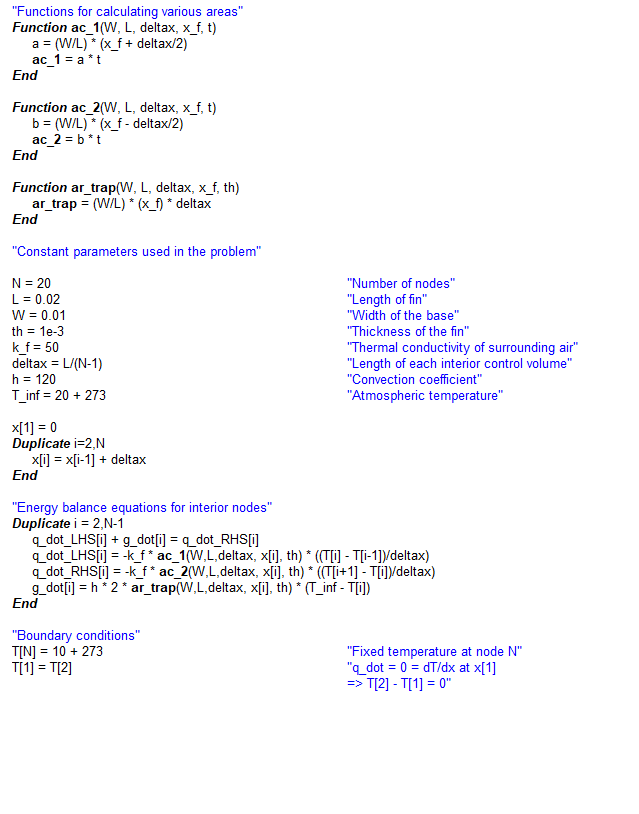 Solved Please show me how to change this EES code to | Chegg.com