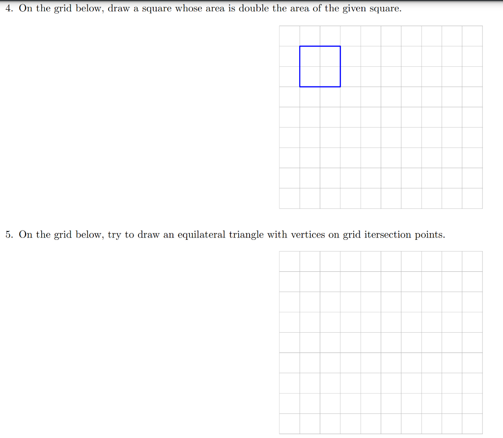 Solved On the grid below, try to draw an equilateral | Chegg.com