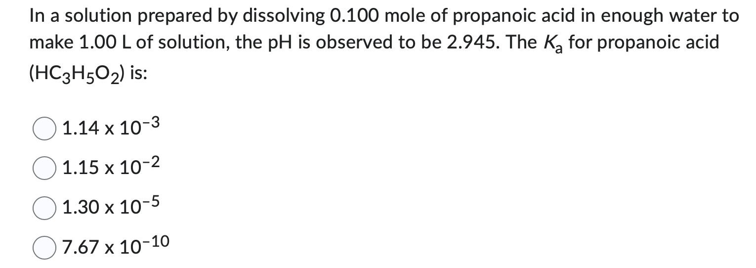 Solved In a solution prepared by dissolving 0.100 mole of | Chegg.com