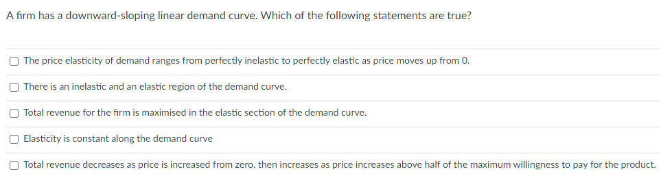 Solved A firm has a downward-sloping linear demand curve. | Chegg.com