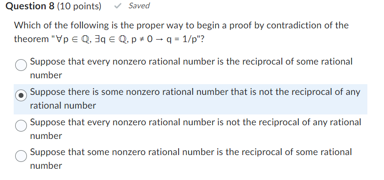 Solved Question 8 (10 ﻿points)Which of the following is the | Chegg.com