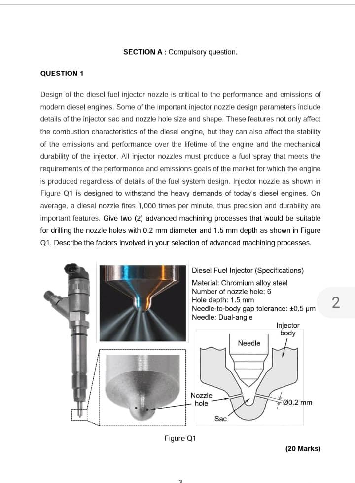 Solved SECTION A: Compulsory question QUESTION 1 Design of | Chegg.com