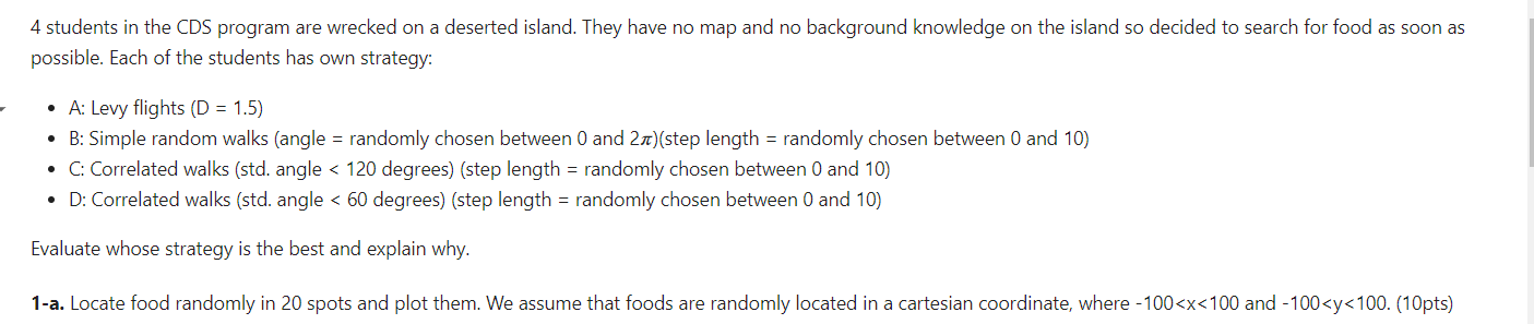 Solved Creating a Python Simulation of 4 different walks | Chegg.com