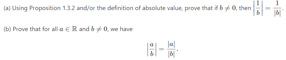 Solved Proposition 1.3.2. For any two real numbers x,y, we | Chegg.com