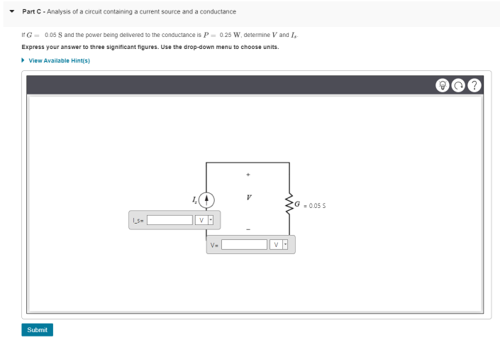 Solved Part A - Calculation of voltage, current, and power | Chegg.com