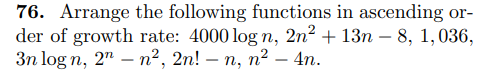 Solved 76. Arrange the following functions in ascending or- | Chegg.com