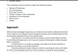 Solved Data structures Project Employee record management | Chegg.com