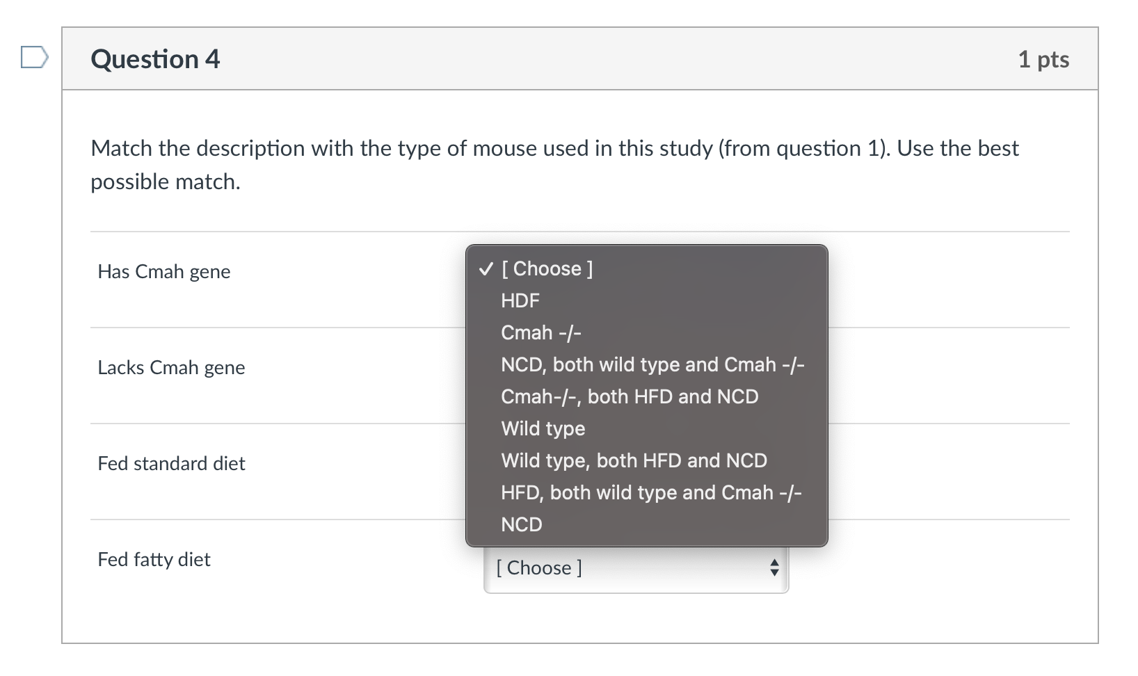 Solved Match the description with the type of mouse used in | Chegg.com