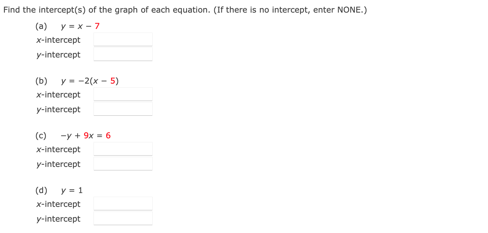 Solved Find the intercept(s) ﻿of the graph of each equation. | Chegg.com