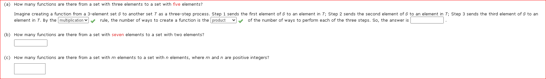 Solved (a) ﻿How many functions are there from a set with | Chegg.com