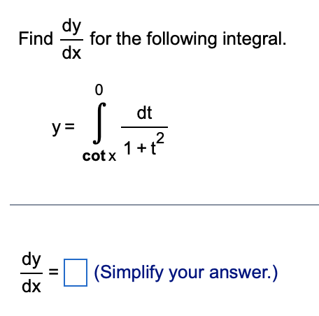Solved Find \\( \\frac{d y}{d x} \\) for the following | Chegg.com