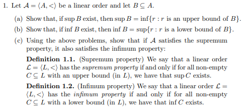Solved 1. Let A = (A,