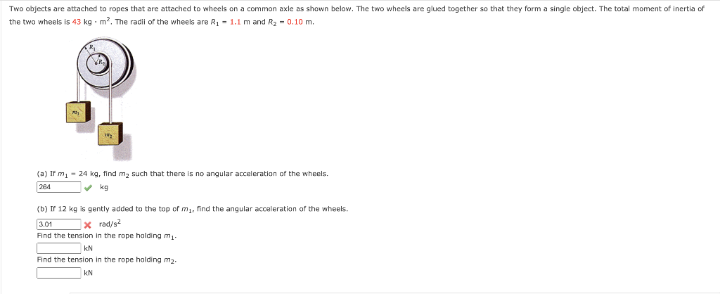 Solved Two objects are attached to ropes that are attached | Chegg.com