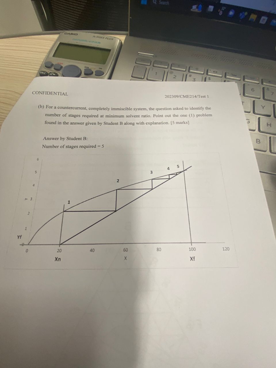 Solved (b) For a countercurrent, completely immiscible | Chegg.com