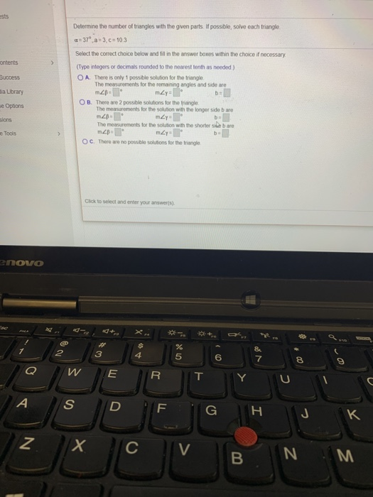 Solved Determine the number of triangles with the given | Chegg.com