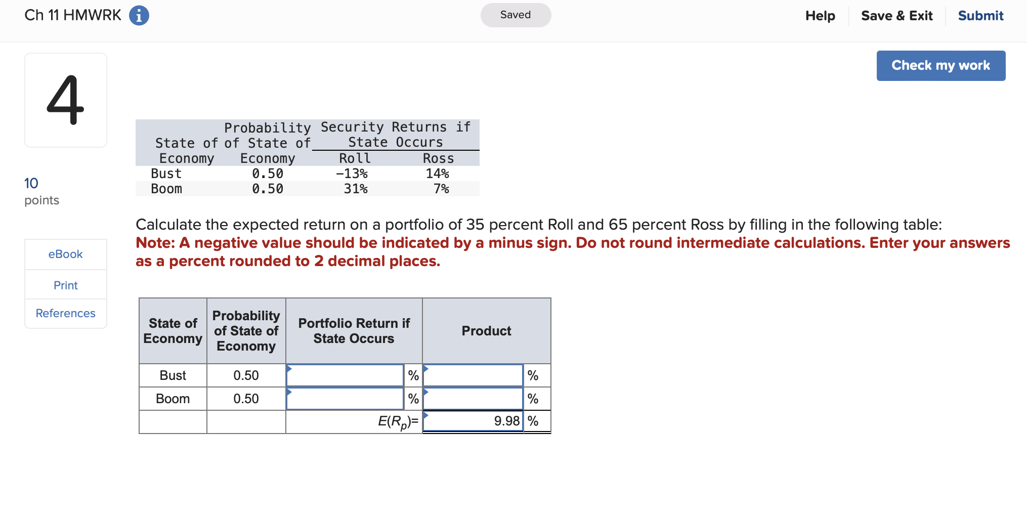 Solved Calculate the expected return on a portfolio of 35 | Chegg.com