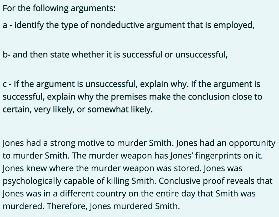 For the following arguments: a - identify the type of | Chegg.com