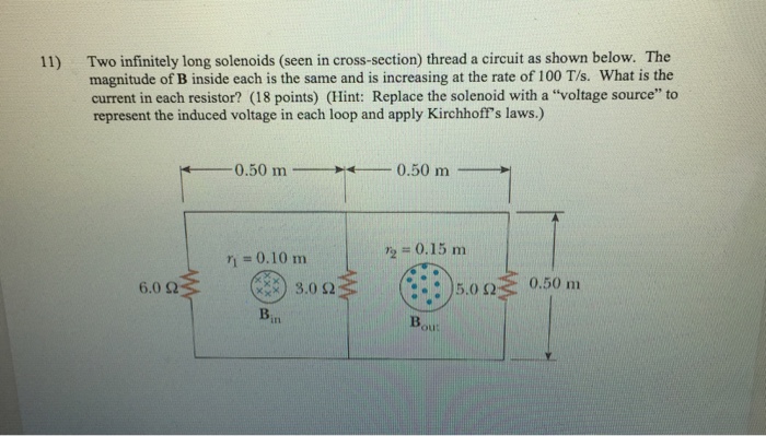 Solved Two infinitely long solenoids (seen in cross-section) | Chegg.com