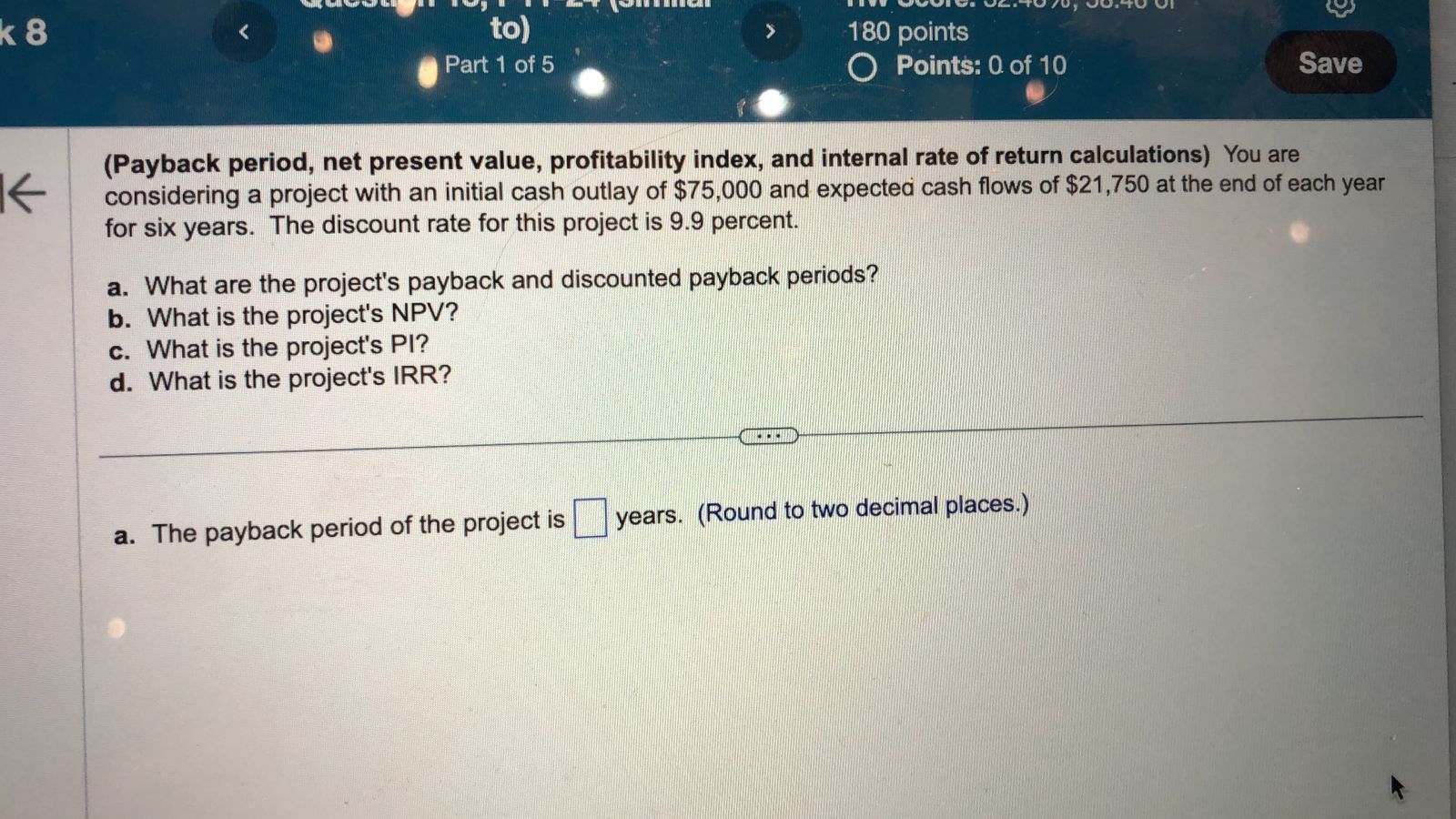 Solved (Payback period, net present value, profitability | Chegg.com