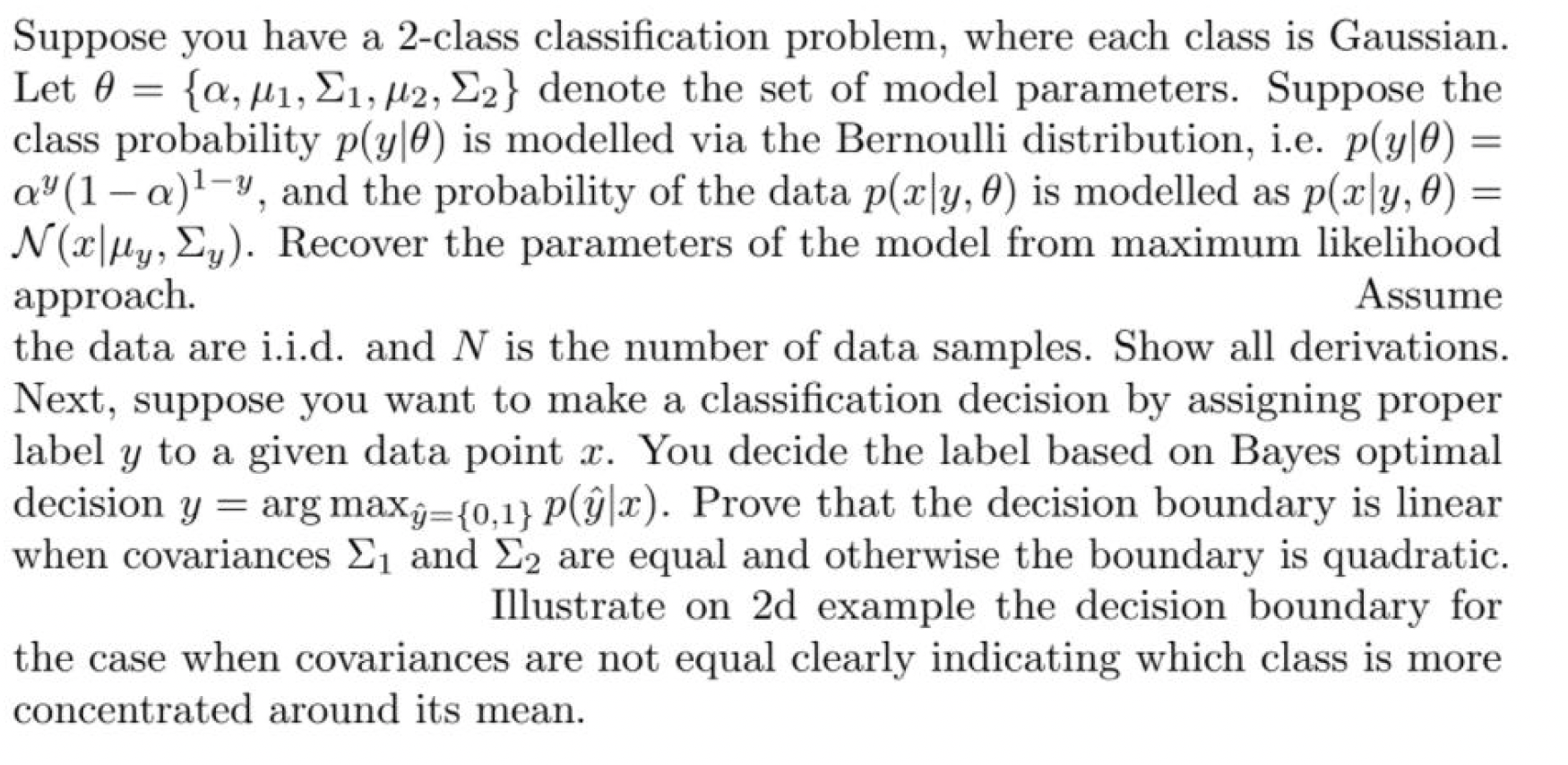 = Suppose you have a 2-class classification problem, | Chegg.com