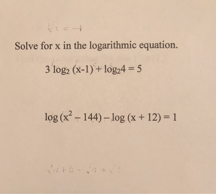 Solved Solve for x in the logarithmic equation. 3 log2 | Chegg.com