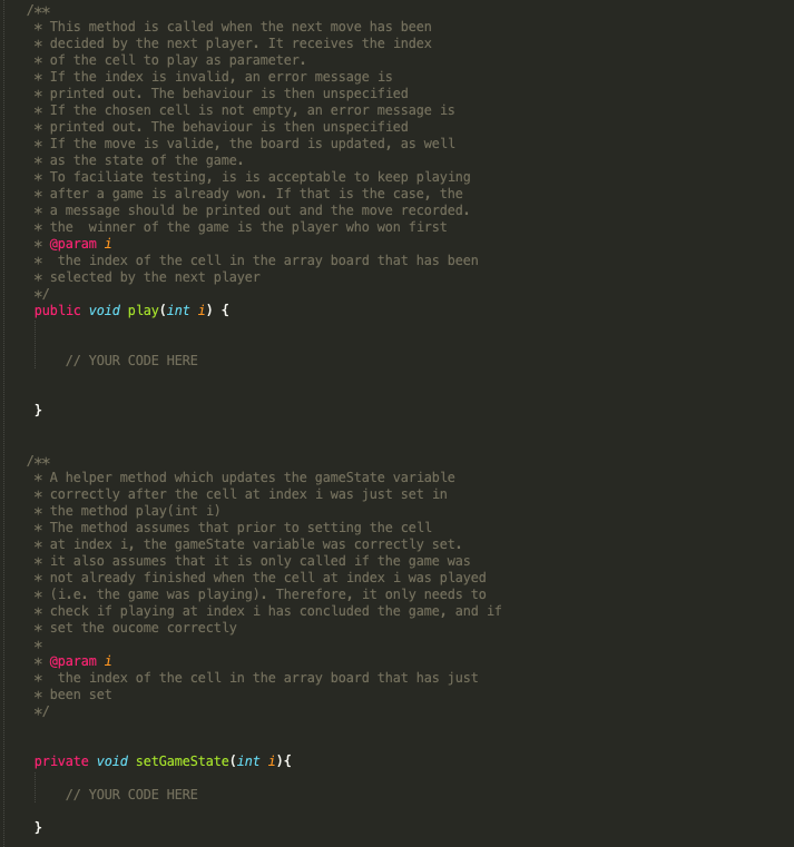 This is a Java Assignment to create a tic tac toe | Chegg.com