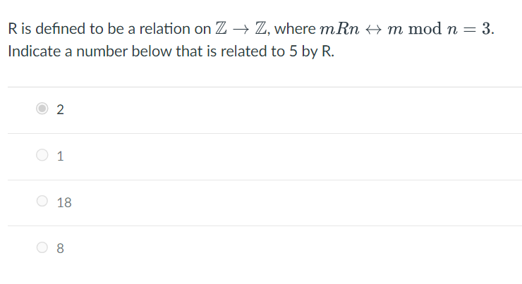 Solved R ﻿is defined to be a relation on Z→Z, ﻿where mRn