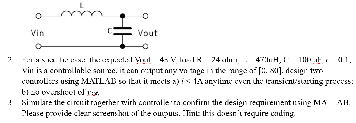 Solved For a specific case, the expected Vout =48V, ﻿load | Chegg.com