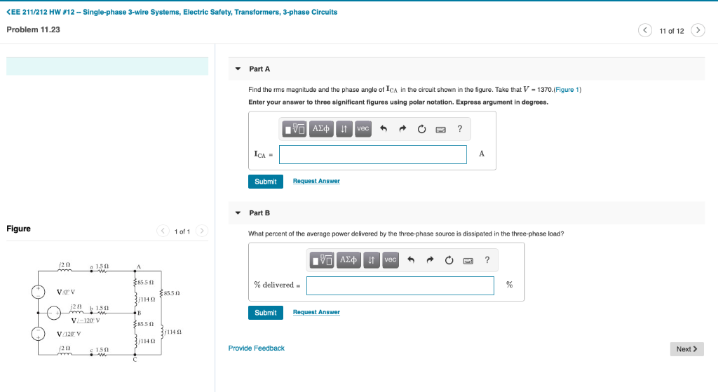 Solved EE 211/212 HW #12-Single-phase 3-wire Systems, | Chegg.com