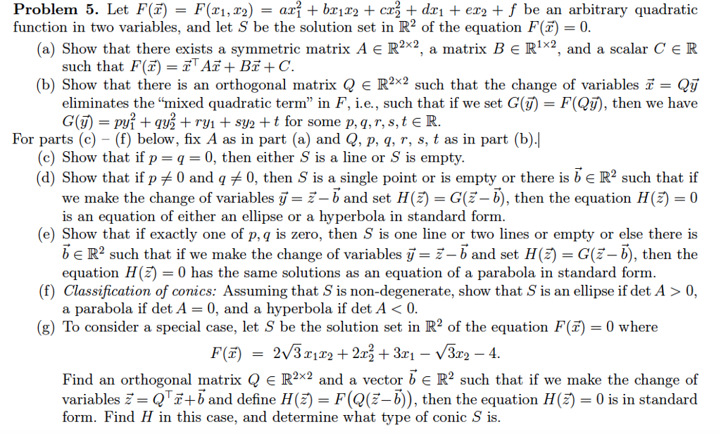 Definition 2. A quadratic equation in two variables x | Chegg.com