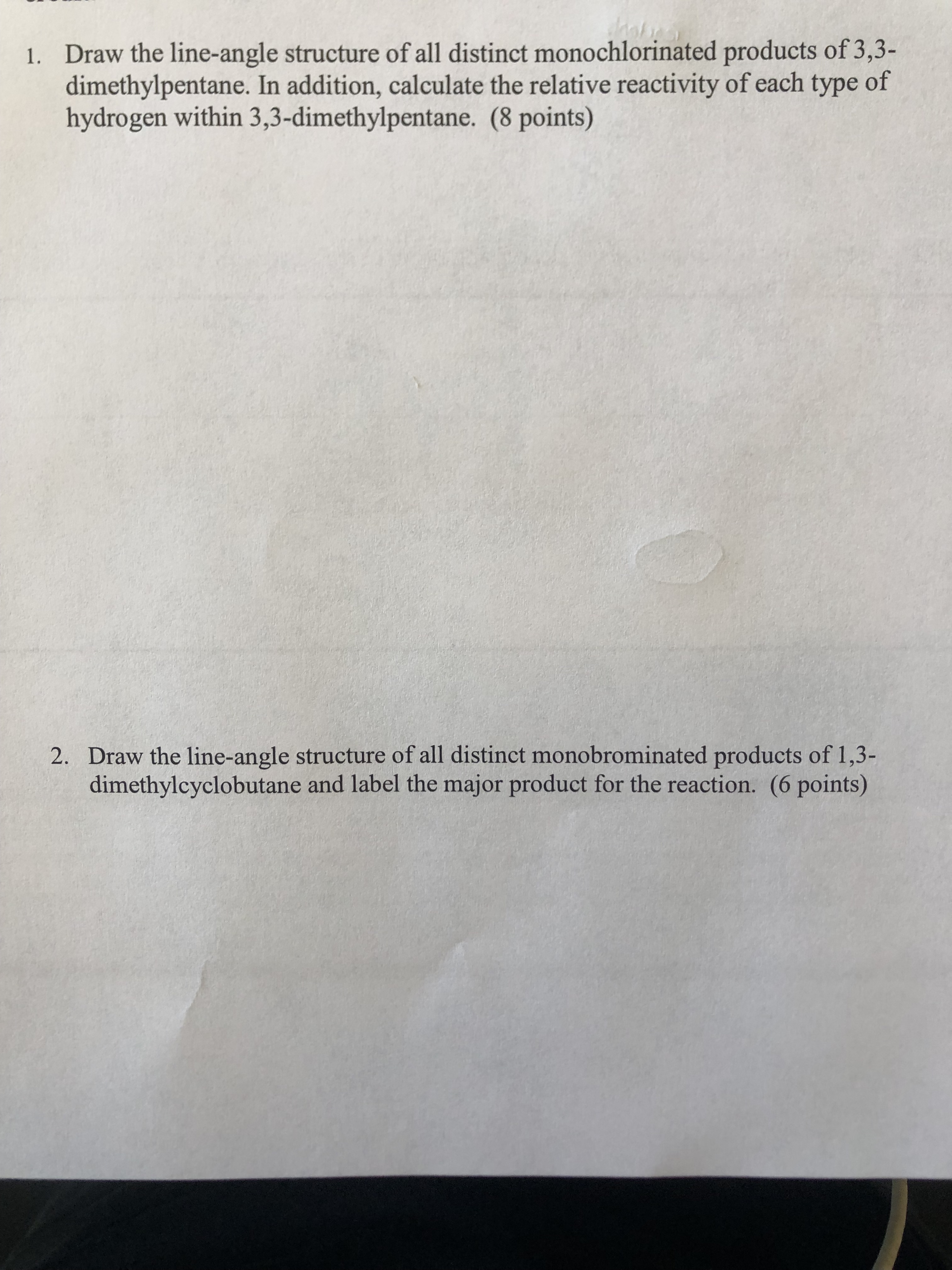 Solved 1. Draw the line-angle structure of all distinct | Chegg.com