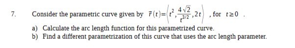 Solved 7. Consider the parametric curve given by | Chegg.com