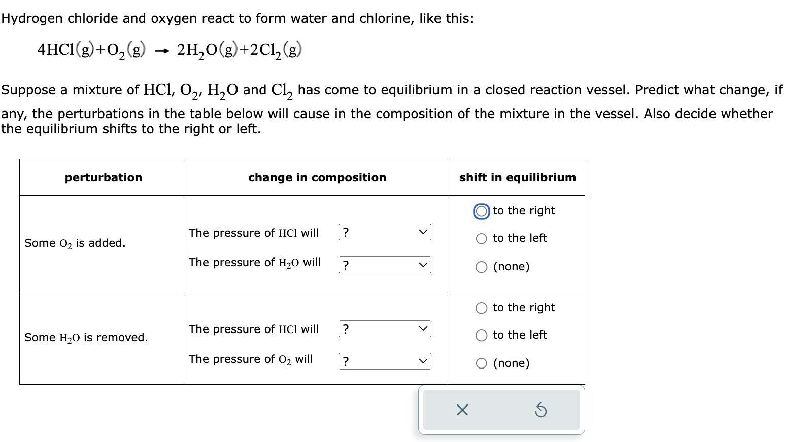 Solved Hydrogen chloride and oxygen react to form water and | Chegg.com