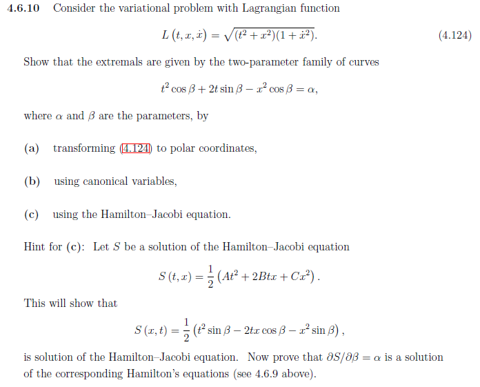 Solved 4.6.10 Consider the variational problem with | Chegg.com