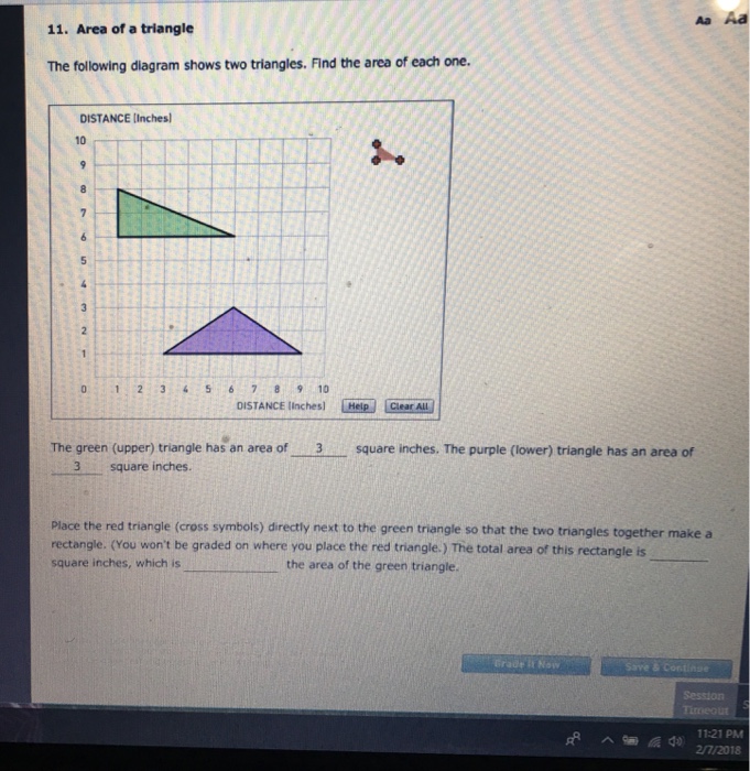 Solved 11. Area of a triangle The following dlagram shows | Chegg.com