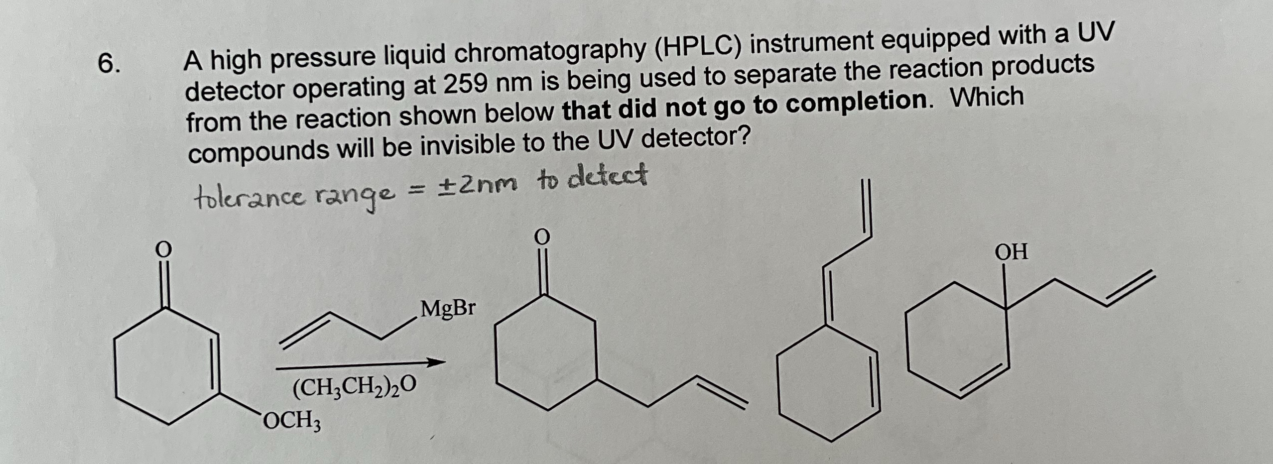 Solved A high pressure liquid chromatography (HPLC) | Chegg.com