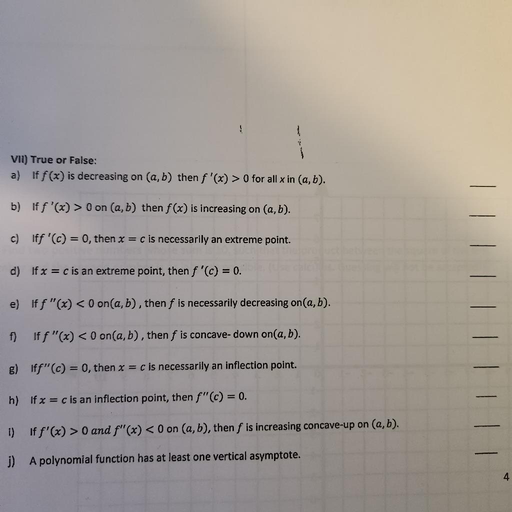 Solved b) If f′(x)>0 on (a,b) then f(x) is increasing on | Chegg.com