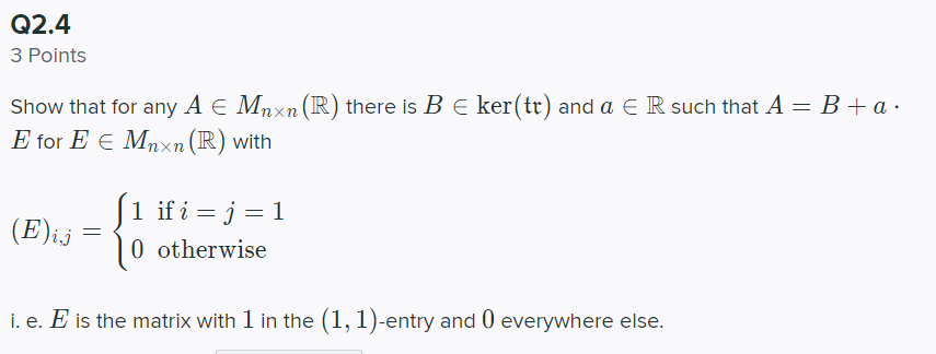 Solved Q2 15 Points Let A € Mnxn(R). Define trace(A) = {1=1 | Chegg.com