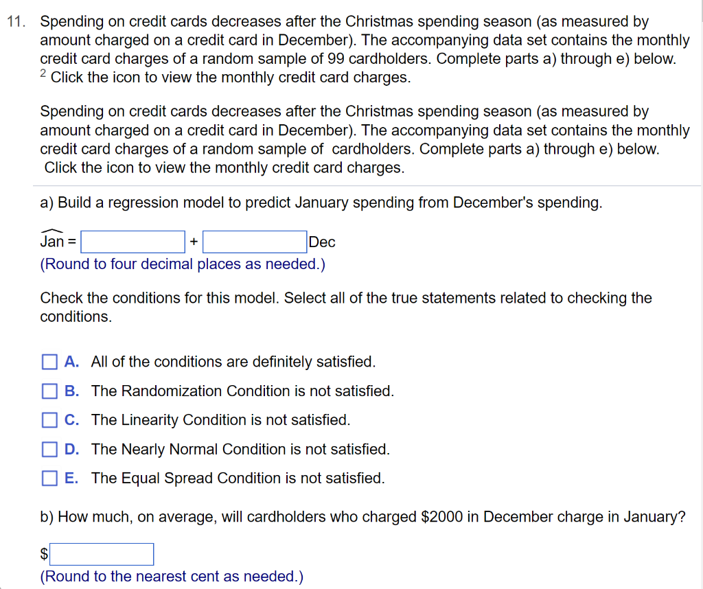 Solved Spending on credit cards decreases after the | Chegg.com
