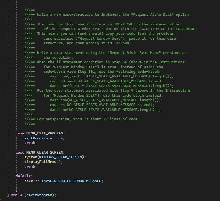 Solved do { choice = toupper(getMenuChoice()); | Chegg.com