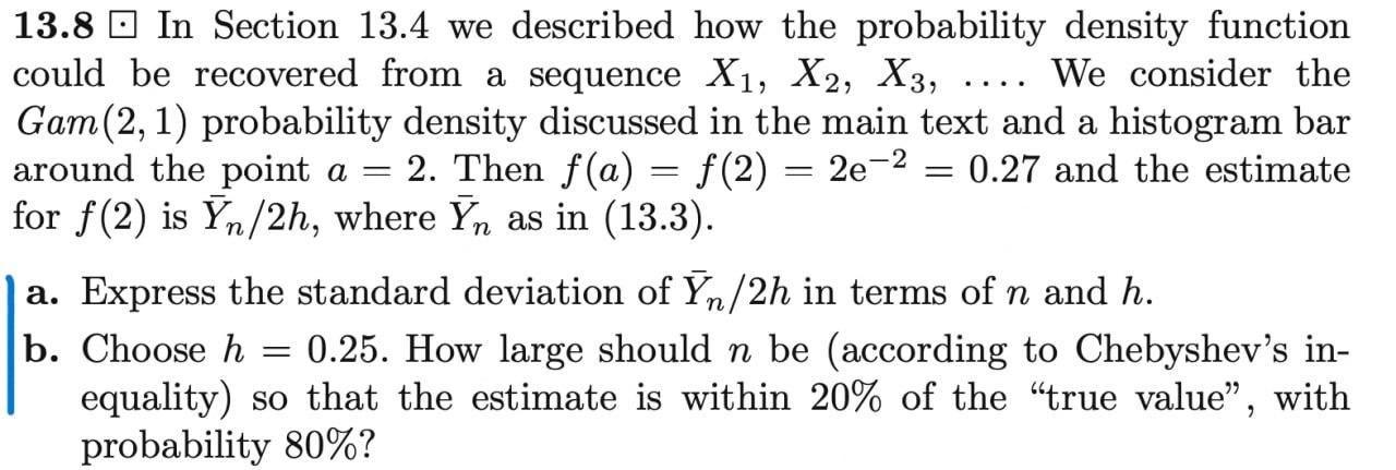 13.8 In Section 13.4 we described how the probability | Chegg.com