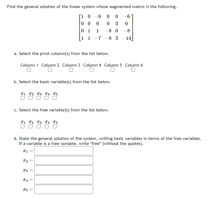 Solved Find the general solution of the linear system whose | Chegg.com