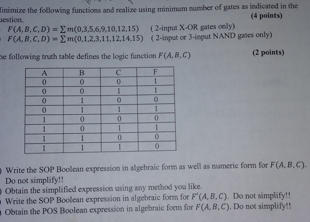 Solved linimize the following functions and realize using | Chegg.com
