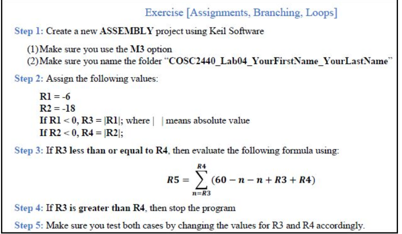 Solved Exercise [assignments Branching Loops Step 1