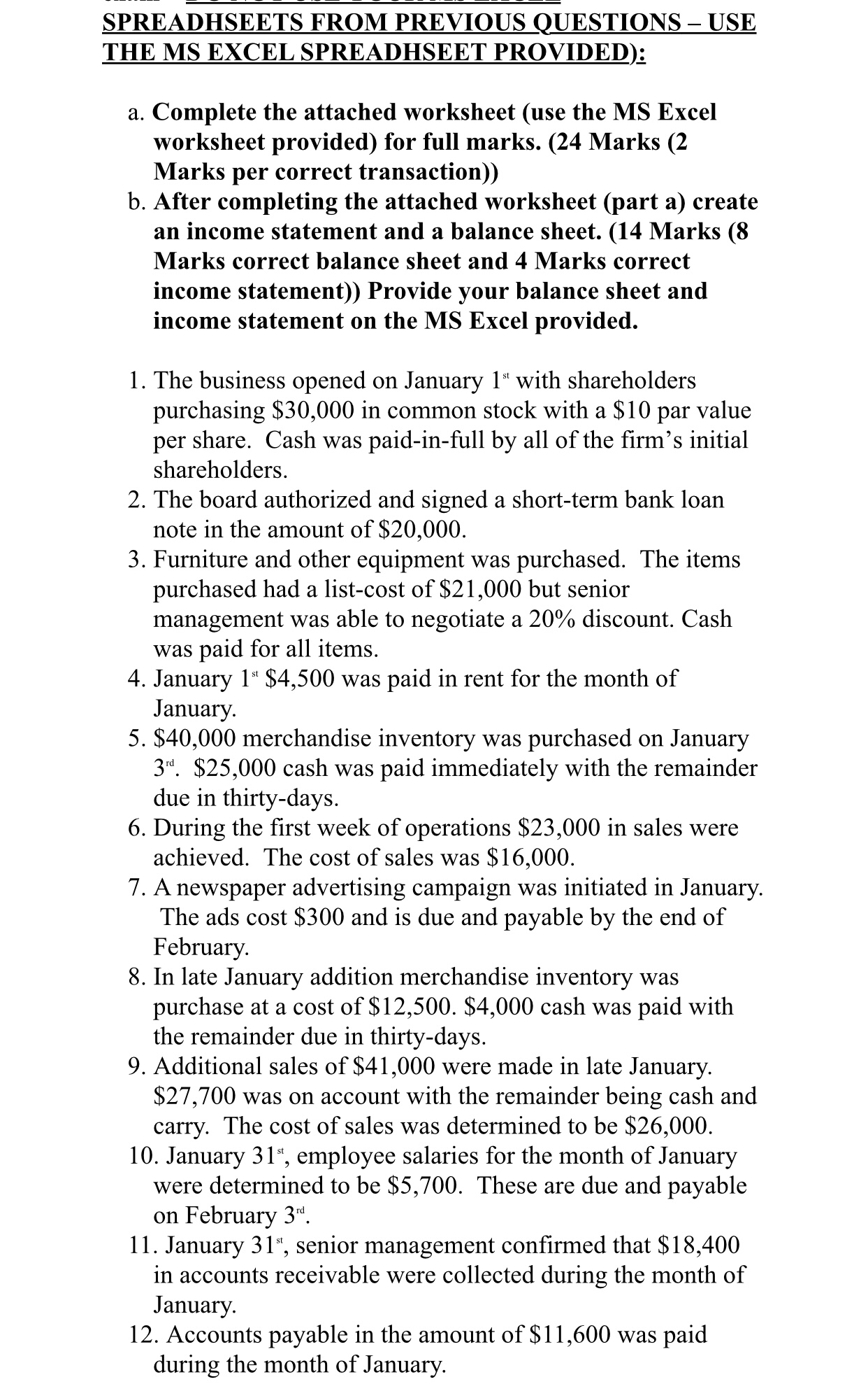 Solved SPREADHSEETS FROM PREVIOUS QUESTIONS - USE THE MS | Chegg.com
