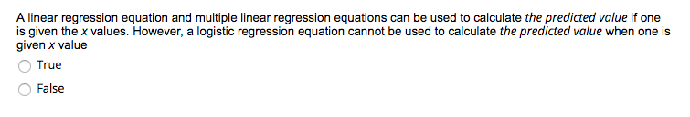 Solved A linear regression equation and multiple linear | Chegg.com
