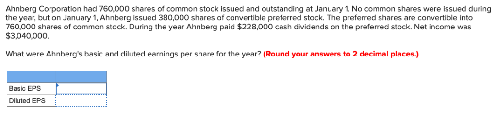 Solved Ahnberg Corporation had 760,000 shares of common | Chegg.com